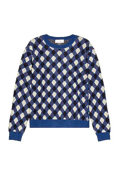 Wales Bonner Williams Argyle Jumper In Navy In Blue & Navy - 70